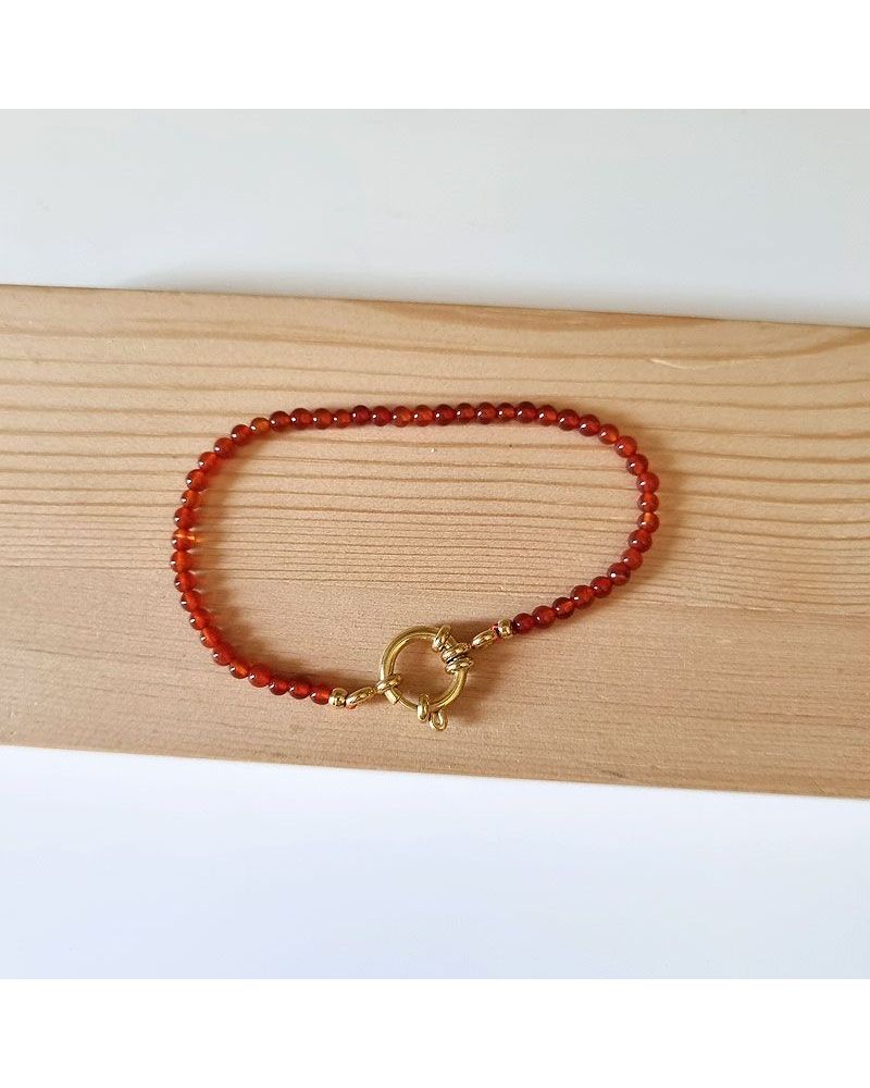 Bracelet Agate Rouge | Bijoux Pierres | Zosha Collection