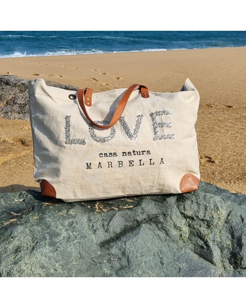 Sac de plage XXL LOVE| Cabas Été Femme | Zosha Collection