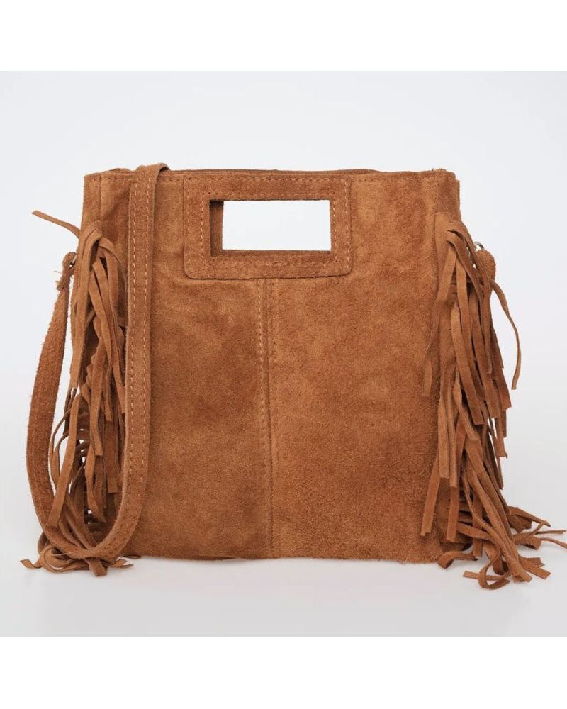 Sac daim à franges camel| Boho-Chic | Zosha Collection